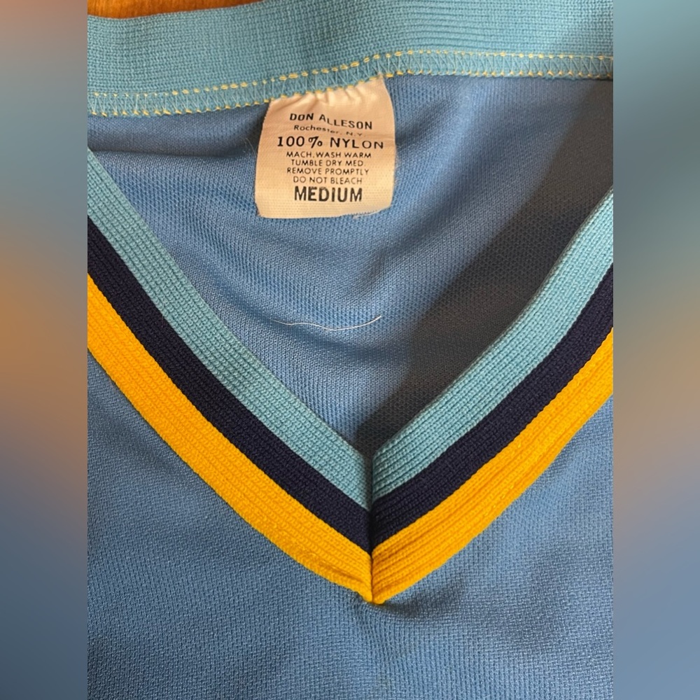 Rare Vintage Bright Baby Blue 1970s Baseball Jersey. … - Gem